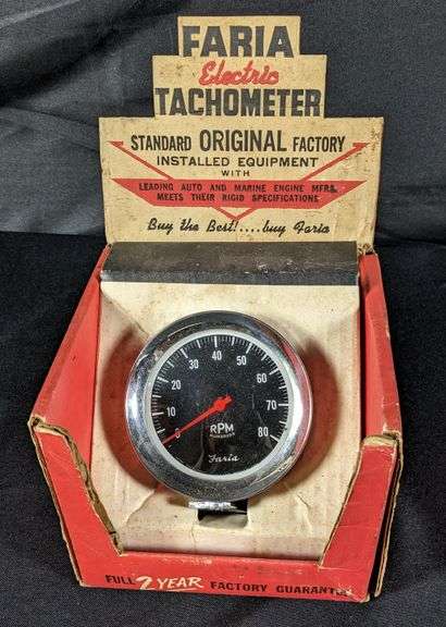 NOS FARIA ELECTRIC TACHOMETER TACH - Millers Auction Co.