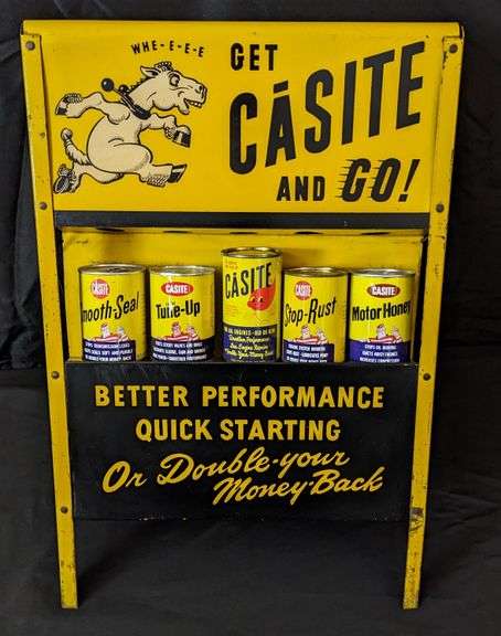 CASITE OIL CAN RACK - Millers Auction Co.