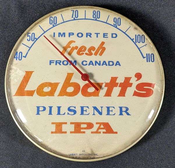 LABATT'S PILSNER IPA BEER THERMOMETER - Millers Auction Co.