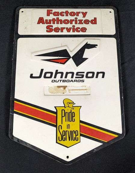 JOHNSON OUTBOARD MOTORS FACTORY AUTHORIZED SERVICE SIGN - Millers ...