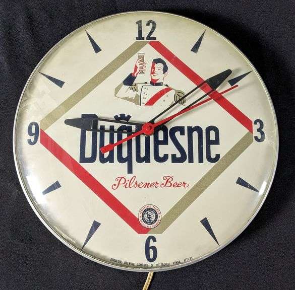 DUQUESNE PILSNER BEER CLOCK - Millers Auction Co.
