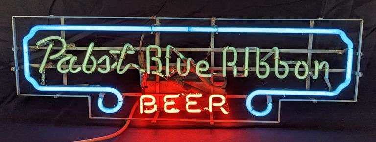 PBR PABST BLUE RIBBON BEER NEON SIGN - Millers Auction Co.