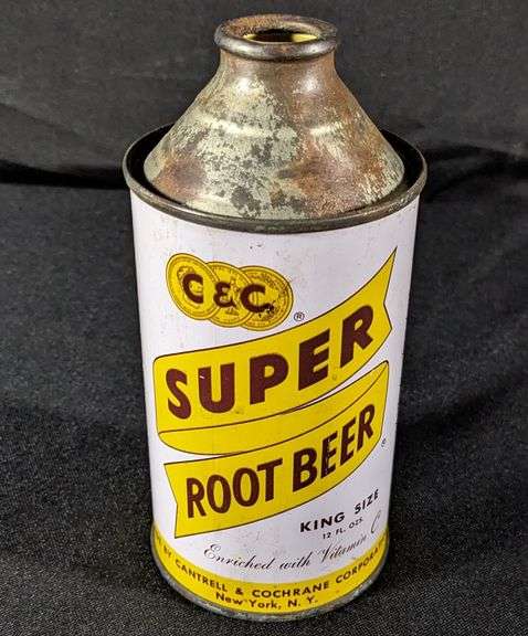 C&C ROOT BEER CONE TOP SODA POP CAN - Millers Auction Co.