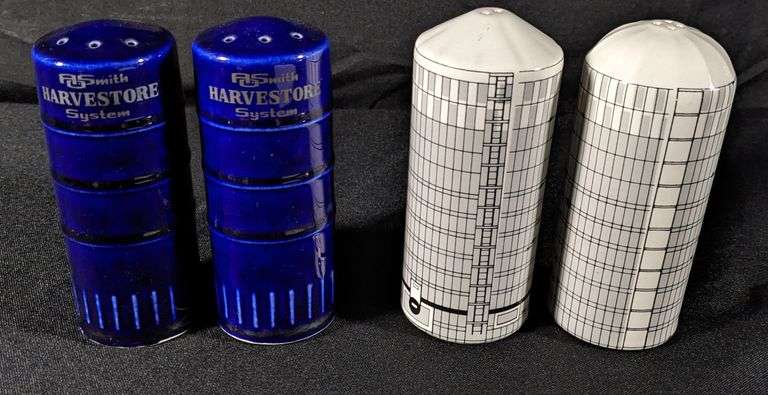 PAIR OF HARVESTORE & MADISON SILO POTTERY SALT & PEPPER SHAKERS ...