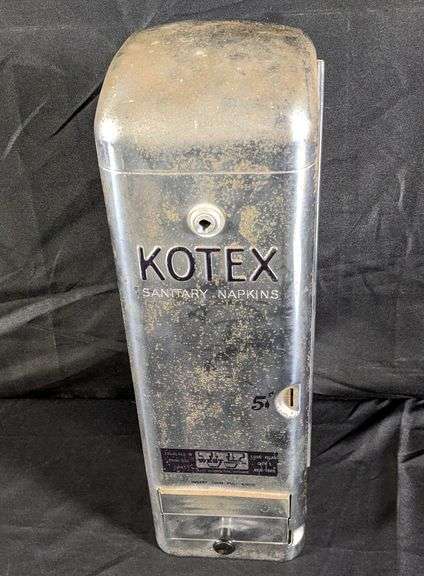 KOTEX SANITARY NAPKINS 5¢ VENDING MACHINE - Millers Auction Co.