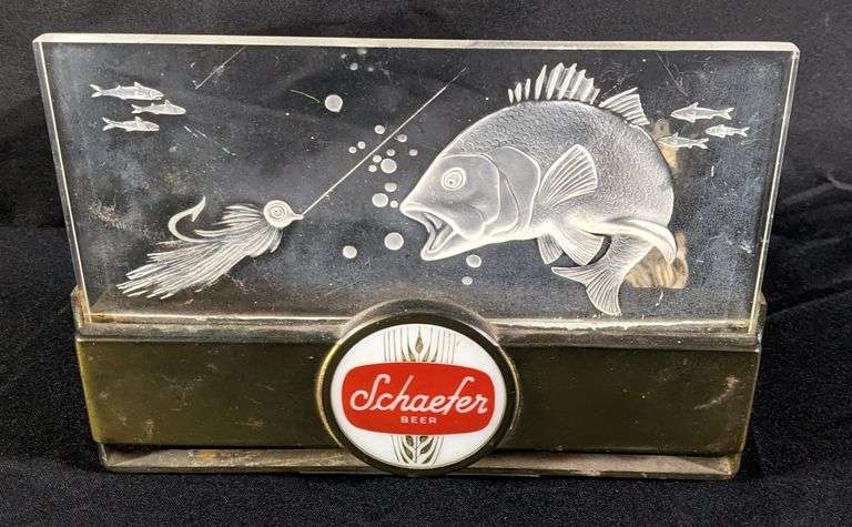 SCHAEFER BEER FISHING THEME LIGHTED SIGN - Millers Auction Co.