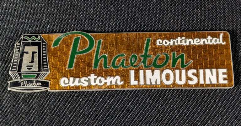 PHAETON CONTINENTAL CUSTOM LIMOUSINE ENAMEL EMBLEM RADIATOR BADGE ...