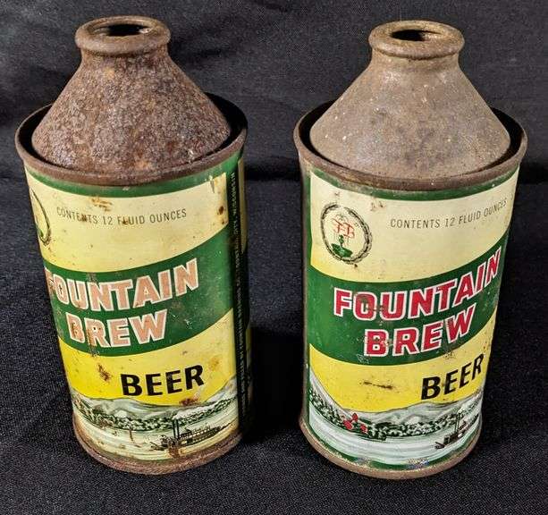 PAIR OF FOUNTAIN BREW CONE TOP BEER CANS FOUNTAIN CITY WISCONSIN ...
