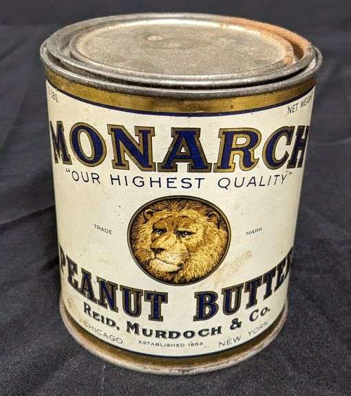 2# TIN CAN MONARCH PEANUT BUTTER REID MURDOCH CHICAGO - Millers Auction Co.