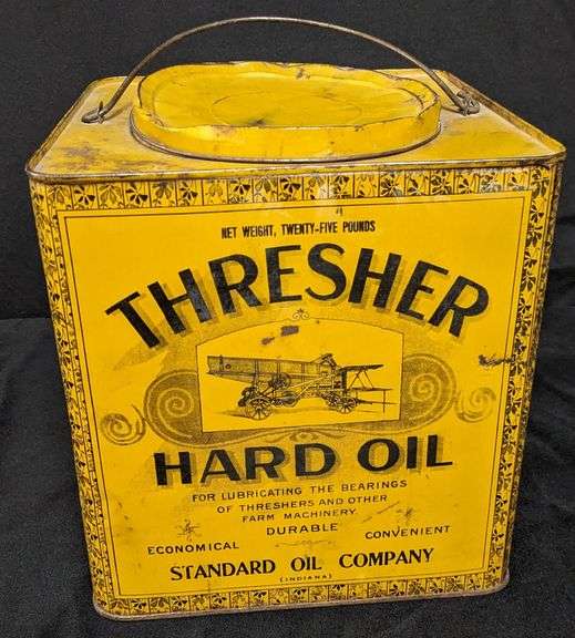 25# GREASE CAN THRESHER HARD OIL STANDARD OIL CO - Millers Auction Co.