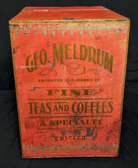 COUNTRY STORE TIN COFFEE BIN GEO MELDRUM CHICAGO ILLINOIS - Millers ...