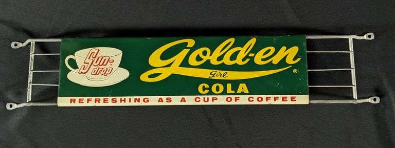 SUN DROP GOLDEN COLA DOOR PUSH TIN SIGN - Millers Auction Co.