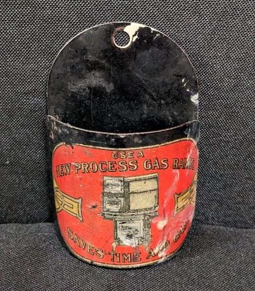 ADVERTISING TIN MATCH HOLDER USE A NEW PROCESS GAS RANGE - Millers ...