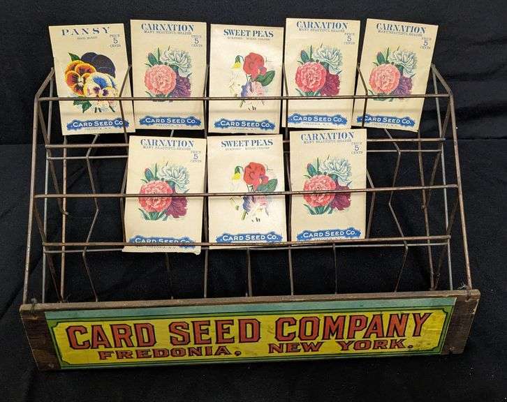 COUNTRY STORE SEED PACKET DISPLAY RACK CARD SEED CO FREDONIA NEW YORK ...