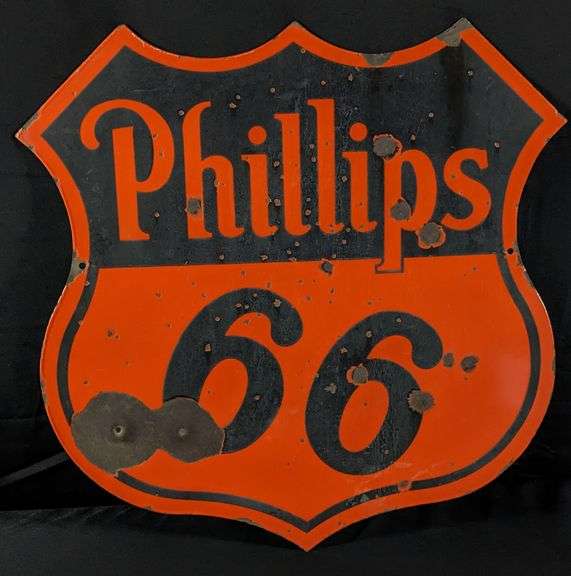 PORCELAIN SIGN PHILLIPS 66 (2 SIDED) - Millers Auction Co.