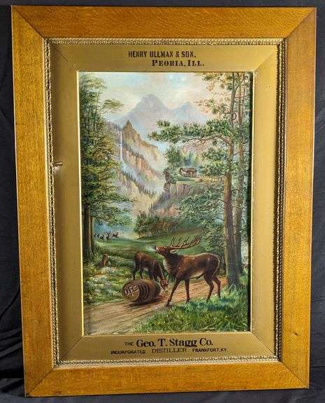 HUGE PRE PRO TIN SIGN GEO T STAGG CO DISTILLER FRANKFORT KY HENRY ...