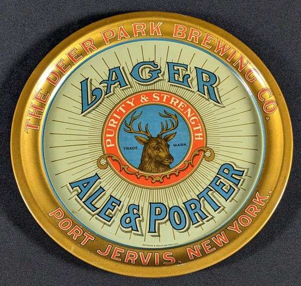 PRE PRO BEER TRAY THE DEER PARK BREWING CO PORT JERVIS NEW YORK LAGER ...