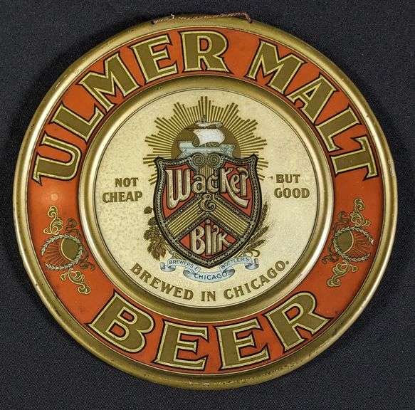 PRE PRO TIN SIGN WACKER BIRK ULMER MALT BEER BREWED IN CHICAGO ...