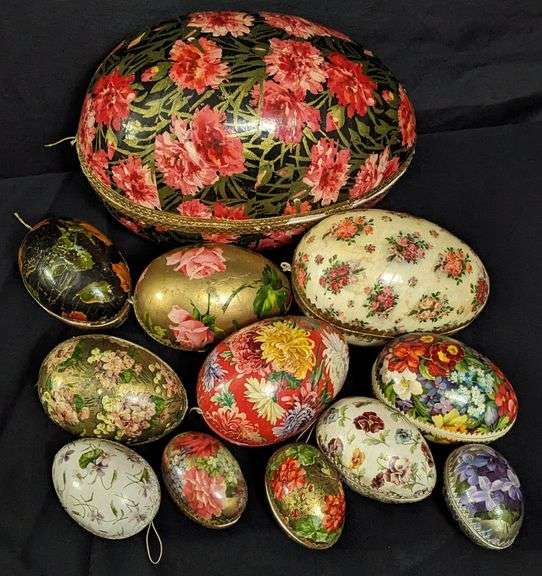 12 PAPER MACHE MADE IN GERMANY EASTER EGG CANDY CONTAINERS - Millers ...