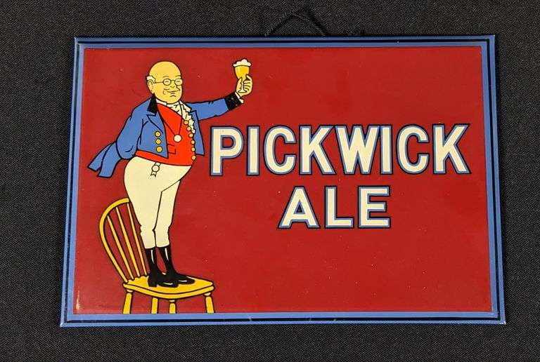TOC TIN BEER SIGN PICKWICK ALE (JAMAICA PLAIN MASSACHUSSETTS - BOSTON ...