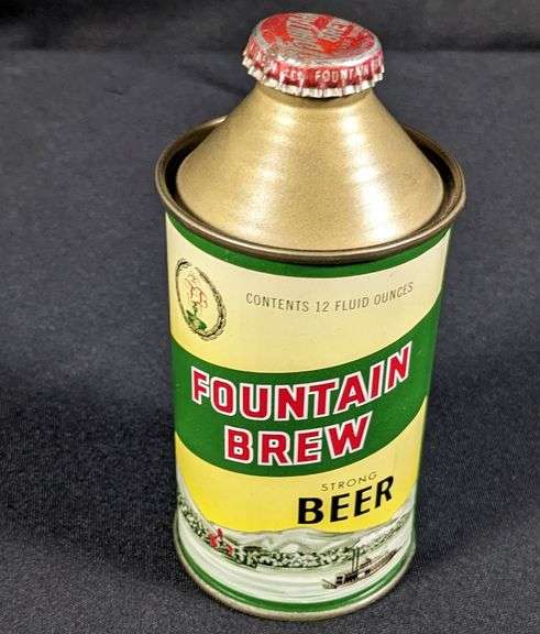 FLAT ROLLED CONE TOP BEER CAN FOUNTAIN BREW STRONG BEER FOUNTAIN CITY ...