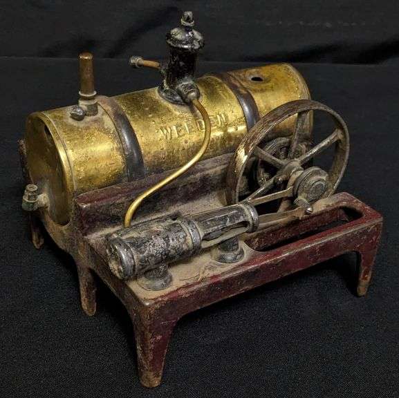 CAST IRON & BRASS WEEDEN STEAM ENGINE MODEL TOY - Millers Auction Co.