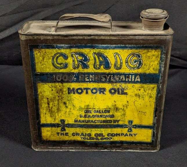 1 GAL SLIM OIL CAN CRAIG 100% PENNSYLVANIA TOLEDO OHIO - Millers ...