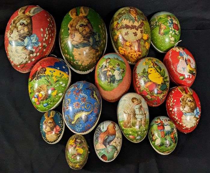 15 PAPER MACHE MADE IN GERMANY EASTER EGG CANDY CONTAINERS - Millers ...