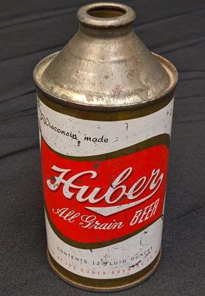 CONE TOP BEER CAN HUBER ALL GRAIN BEER MONROE WISCONSIN - Millers ...