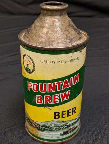 CONE TOP BEER CAN FOUNTAIN BREW FOUNTAIN CITY WISCONSIN - Millers ...