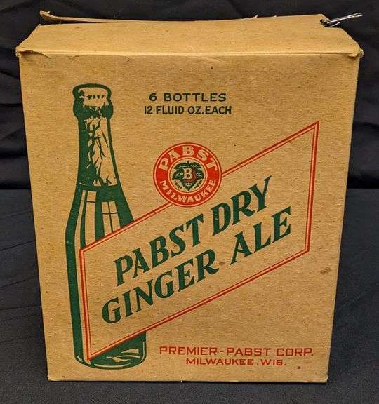 PROHIBITION ERA PABST DRY GINGER ALE 6 PACK BOTTLE BOX MILWAUKEE ...