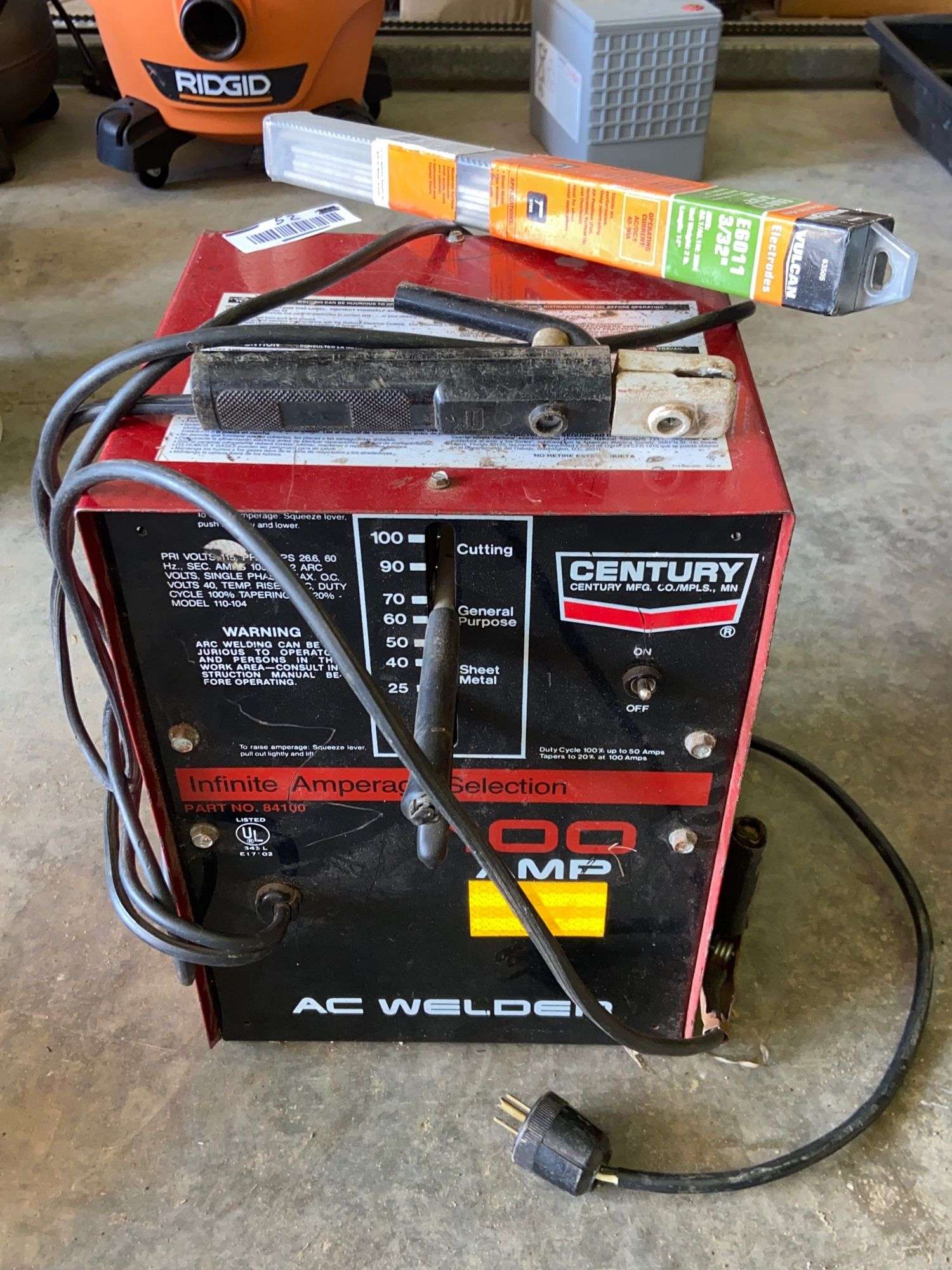 CENTURY 100 AMP AC WELDER McLaughlin Auctioneers LLC mc bid