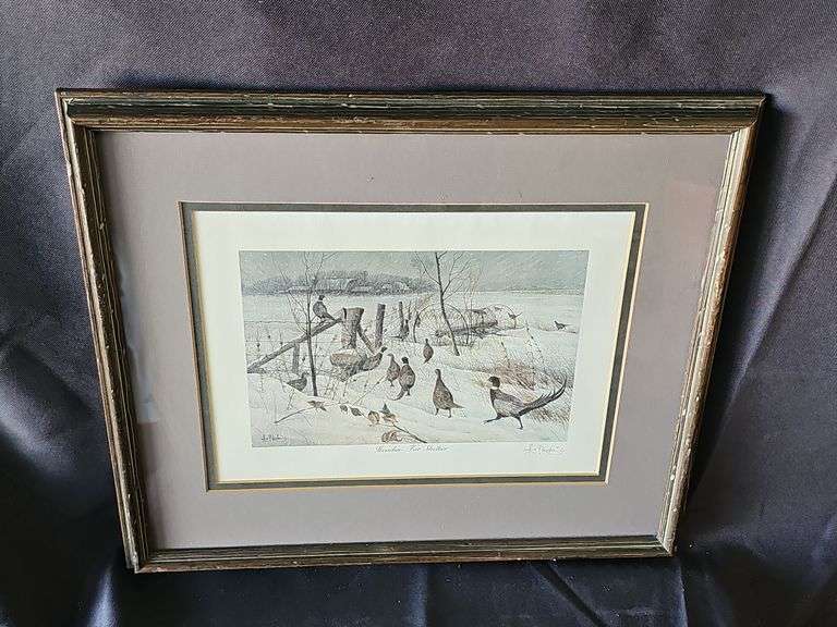 Les Kouba Prints, Olive Branch Basket - McLaughlin Auctioneers, LLC- mc ...