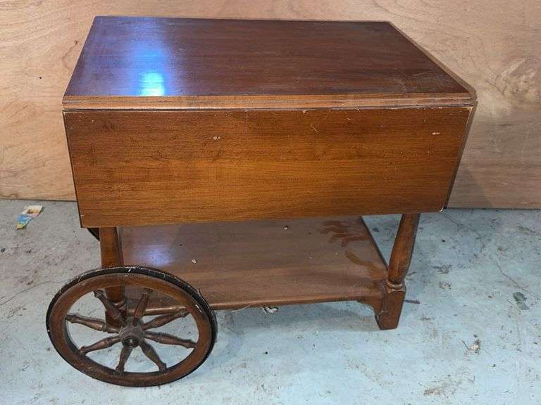 Vintage drop leaf tea trolley - McLaughlin Auctioneers, LLC- mc-bid.com