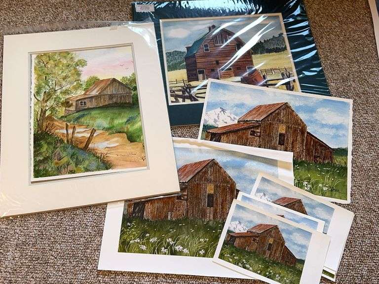 Farmhouse painting, reproductions - McLaughlin Auctioneers, LLC- mc-bid.com