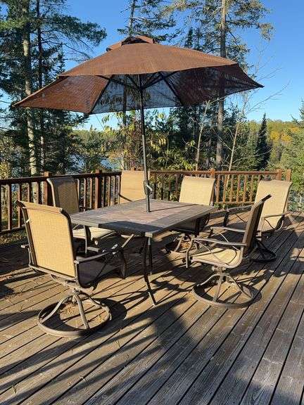 Patio table with six chairs - McLaughlin Auctioneers, LLC- mc-bid.com