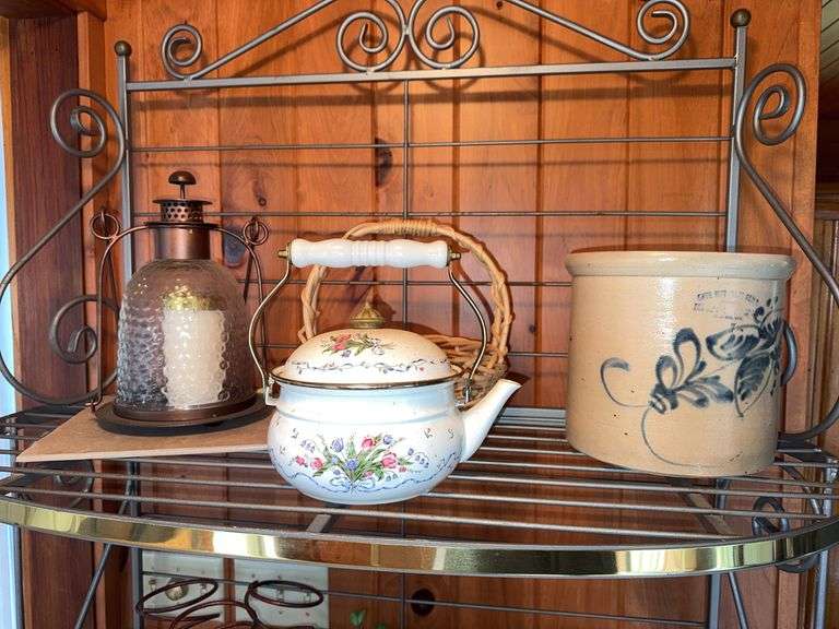 Crock, teapot, Lamp, and more - McLaughlin Auctioneers, LLC- mc-bid.com