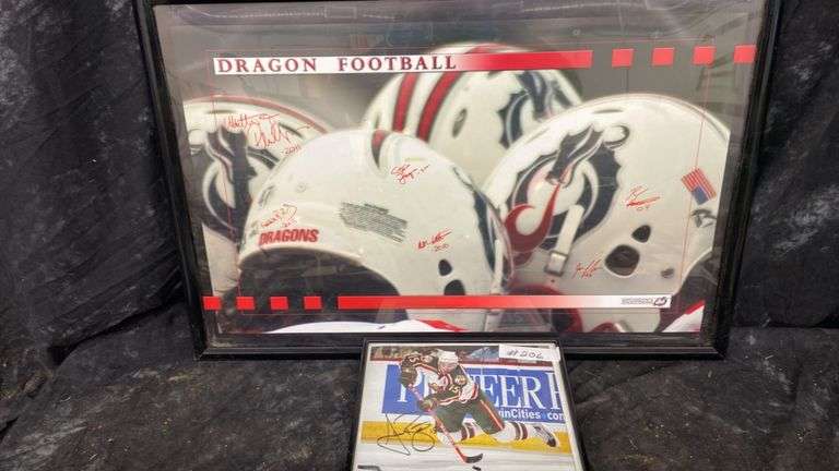 Framed Autographed Sports Photos, Dragons Football & Minnesota Wild ...
