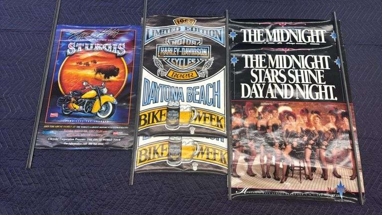 Harley-Davidson Vintage Posters: Sturgis, Daytona Beach 1985, Midnight ...