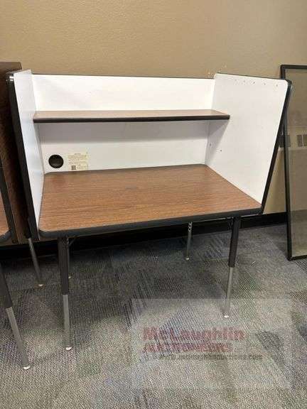 2 Study Carrel Desk, 36"x24"x42", Wood Laminate, Privacy Panels ...