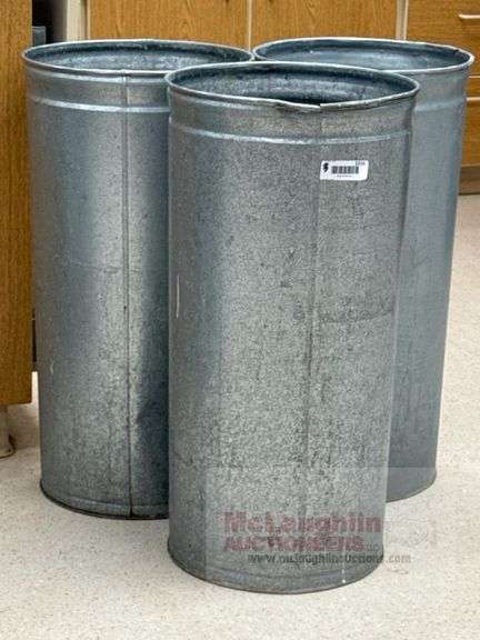 Galvanized Steel Trash Can, 30" Height - McLaughlin Auctioneers, LLC ...