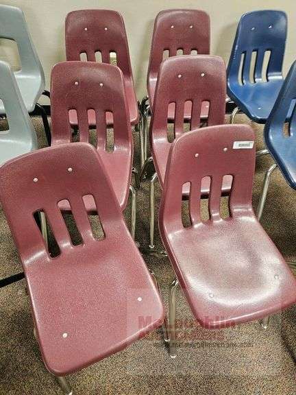 Virco 9000 Series Stackable Classroom Chairs, Burgundy, Plastic and ...