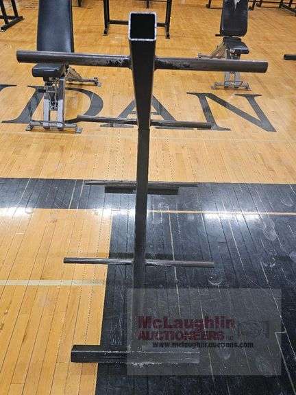 Black Steel Weight Plate Tree Rack, 6 Pegs, 1,000 lbs Capacity ...