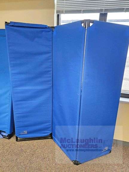Blue 3-Panel Soft Partitions, Foldable, Metal Frame - McLaughlin ...
