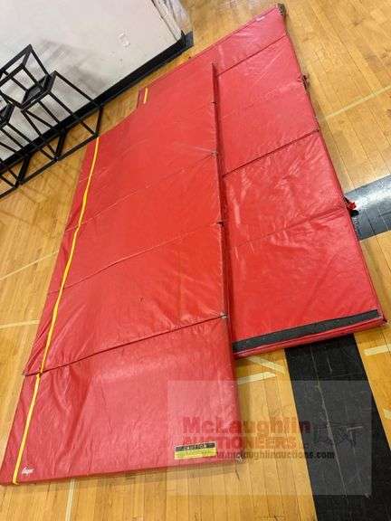 Foldable Red Gymnastics Mat, 10ft x 4ft, Vinyl with Foam Padding ...