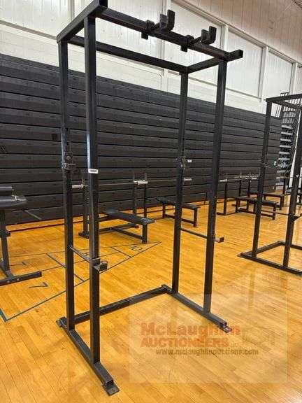 Black Steel Power Rack with Pull-up Bar and Adjustable Holders ...