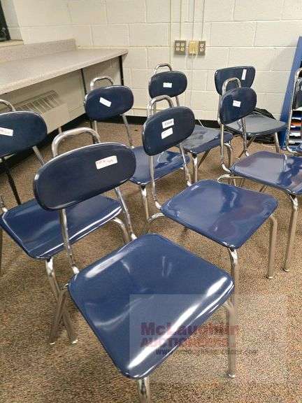 8 Virco 9000 Series Blue Classroom Chairs - McLaughlin Auctioneers, LLC ...