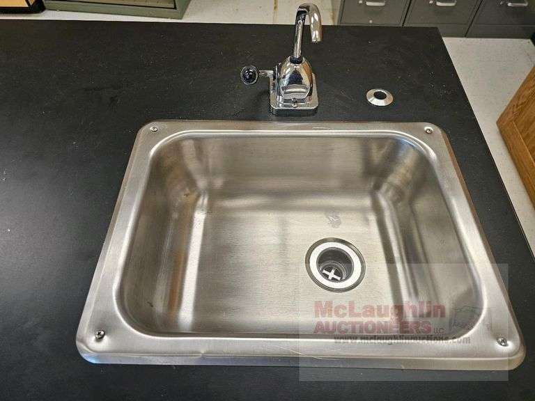 Mobile Science Lab Table with Sink, 4 Drawers, Stainless Steel Sink ...