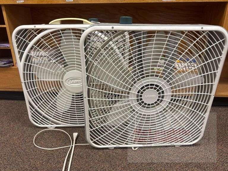 2 Lasko Box Fan, 20-Inch Blade, 3-Speed, White, Electric - McLaughlin ...