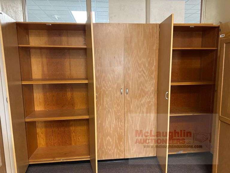 Large Wooden Storage Cabinet - McLaughlin Auctioneers, LLC- mc-bid.com